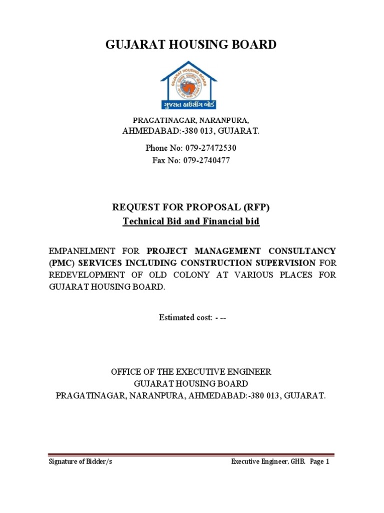 Tender Document Redevelopment PMC | PDF | Request For Proposal | Consultant