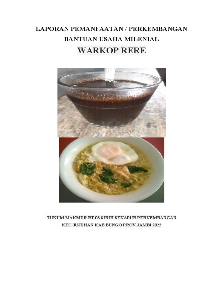 Laporan Perkembangan Warkop Rere 2022 | PDF