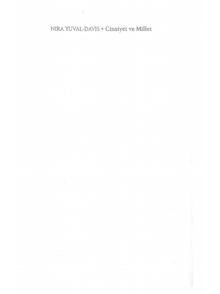 Nira Yuval-Davis - Cinsiyet Ve Millet-İletişim (2003) | PDF