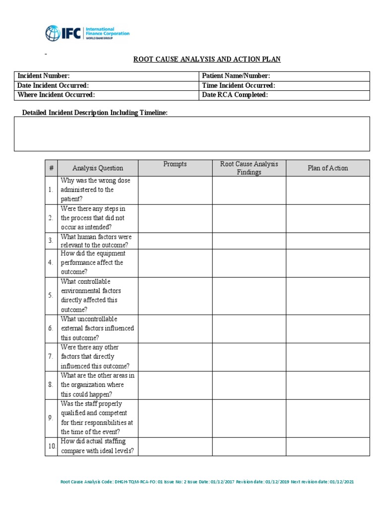 Root Cause Analysis Template | PDF | Risk