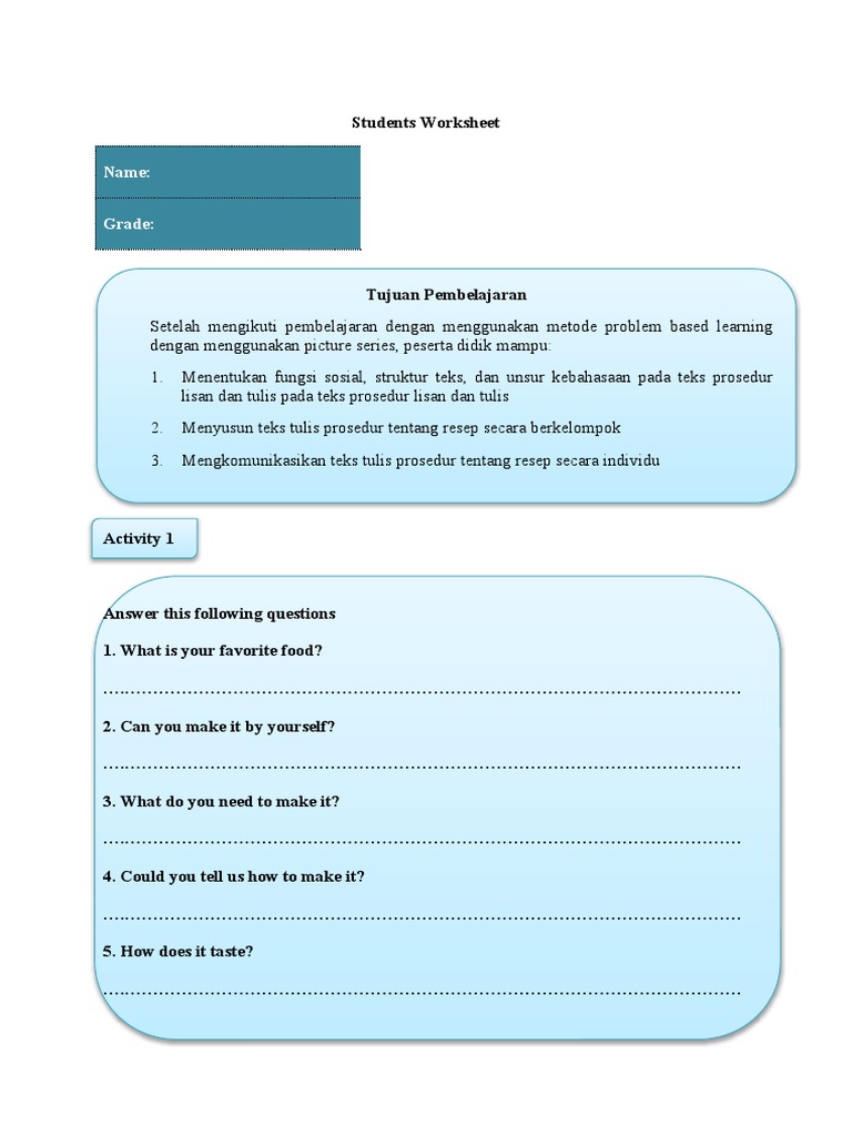 Sri Wahyuni - LKPD PROCEDURE TEXT OK | PDF