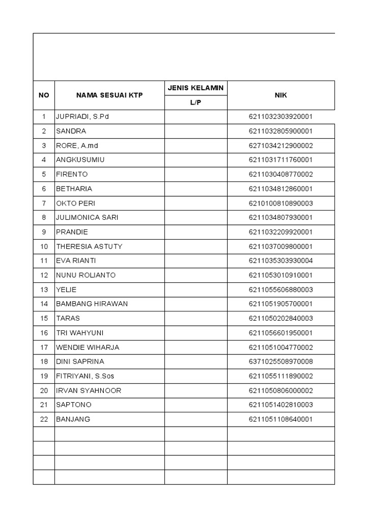 Format Data Bnba 2022 - Edit | PDF