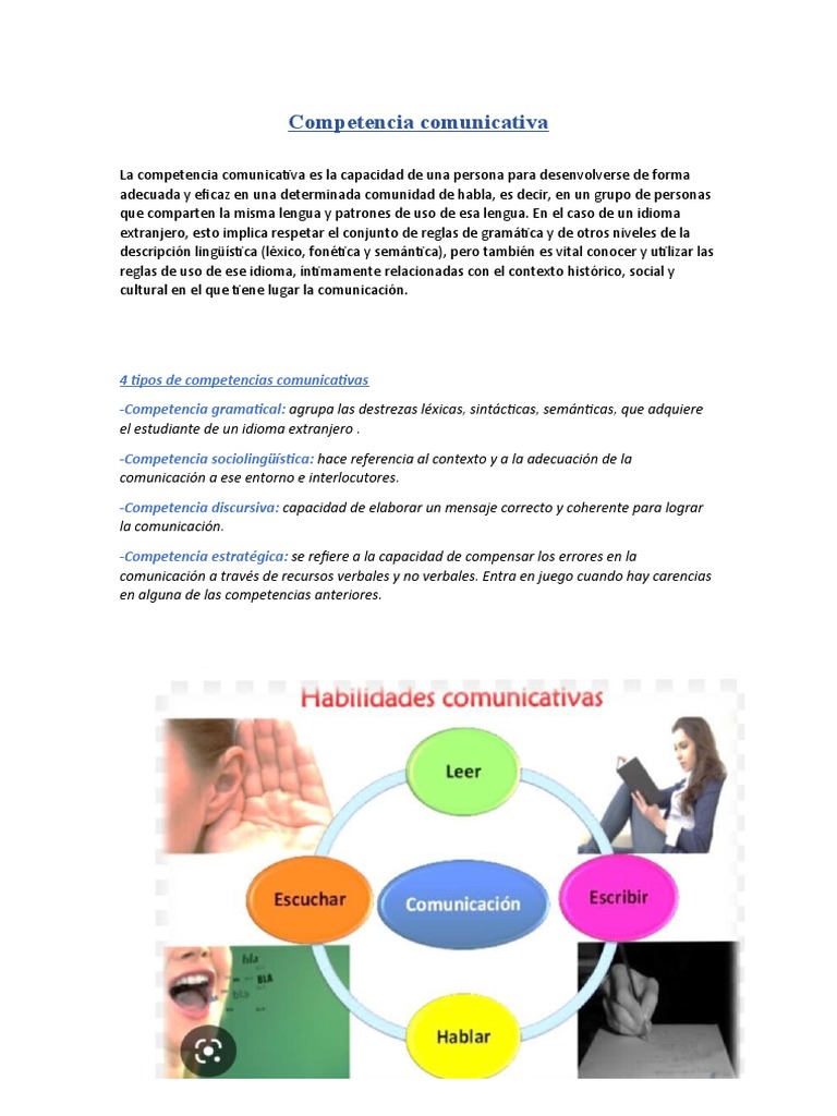 Competencia Comunicativa | PDF