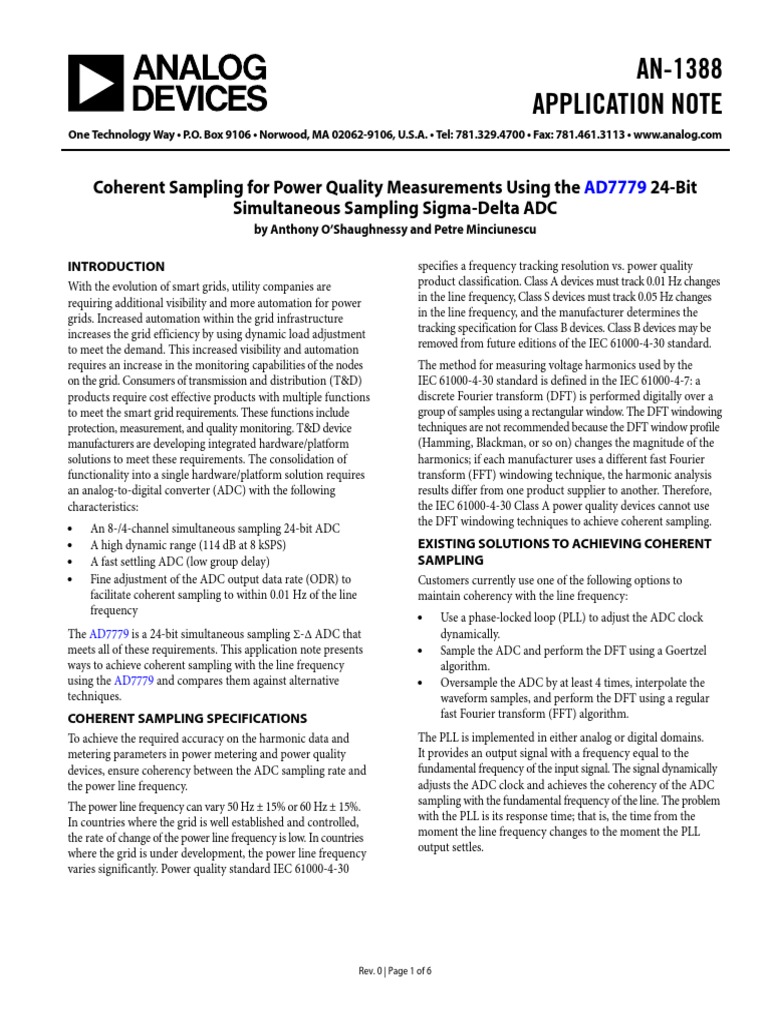 An 1388 | PDF | Sampling (Signal Processing) | Analog To Digital Converter