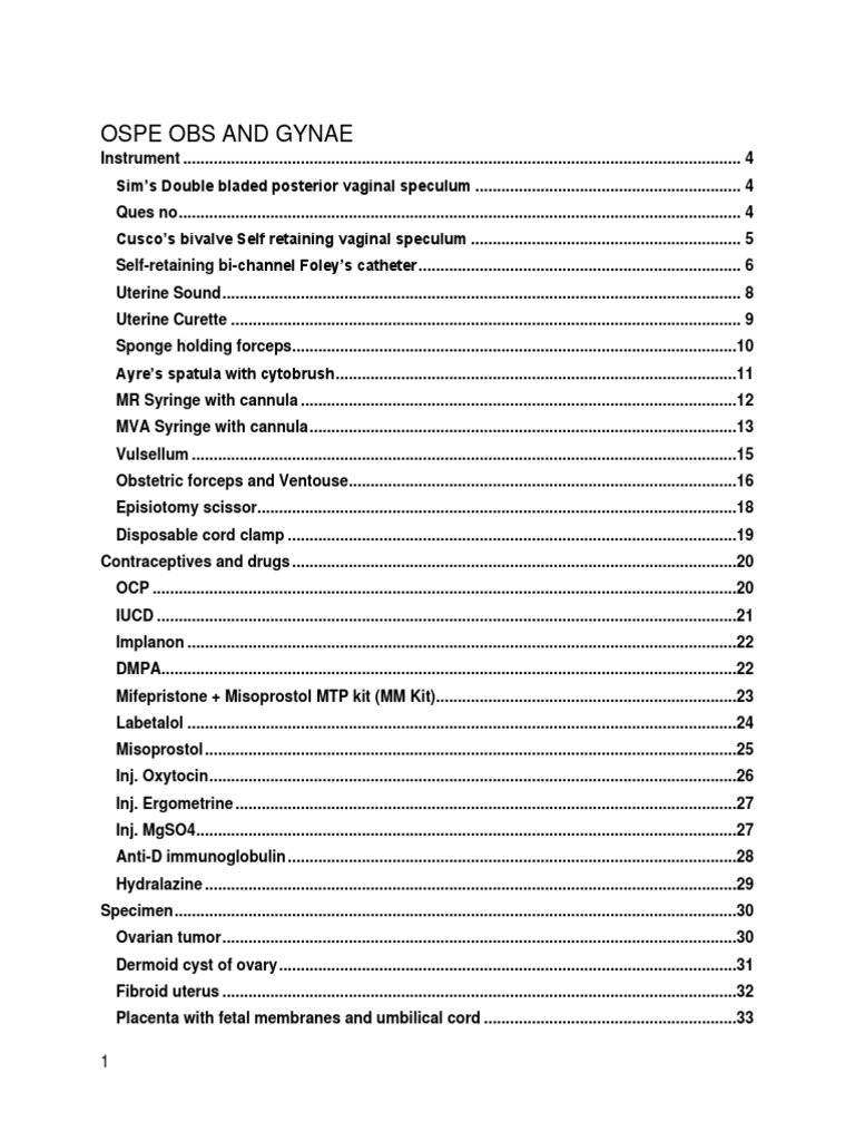 Obs and Gynae OSPE | Download Free PDF | Cytopathology | Health Sciences