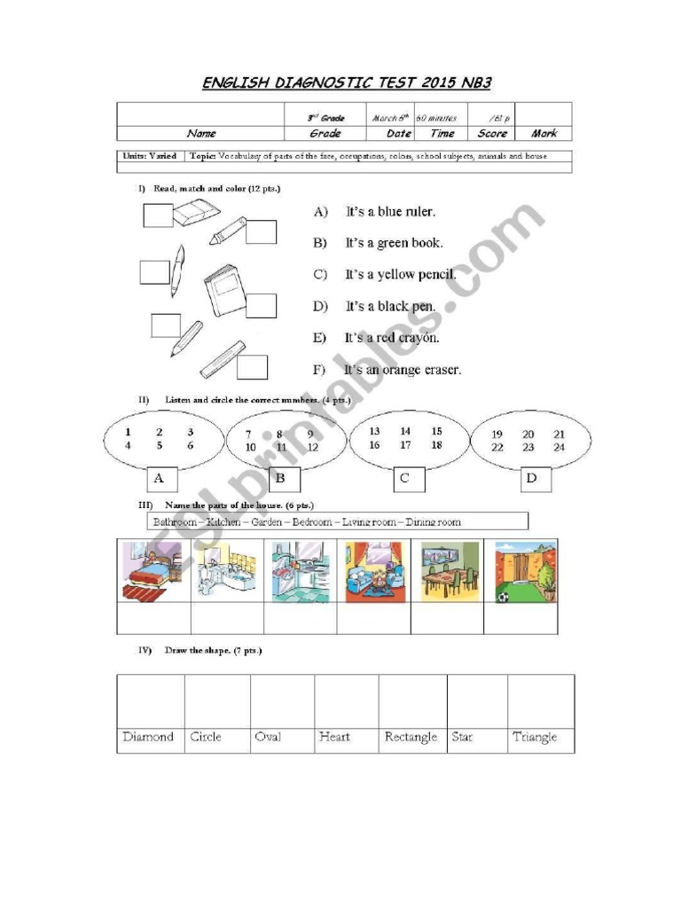 Diagnostic Test 6TH Grade | PDF