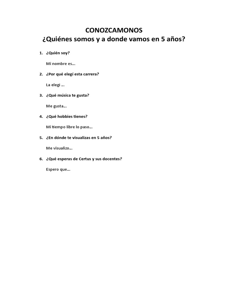 Conozcámonos 2 | PDF