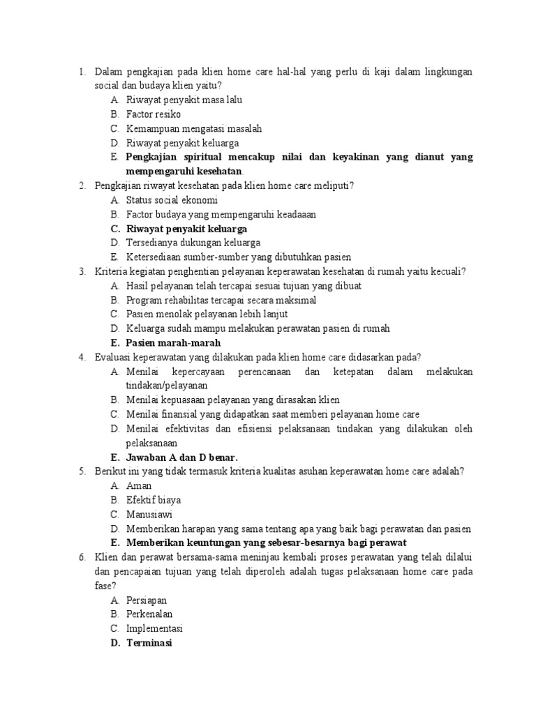 Soal Proposal Home Care | PDF | Pengembangan Diri