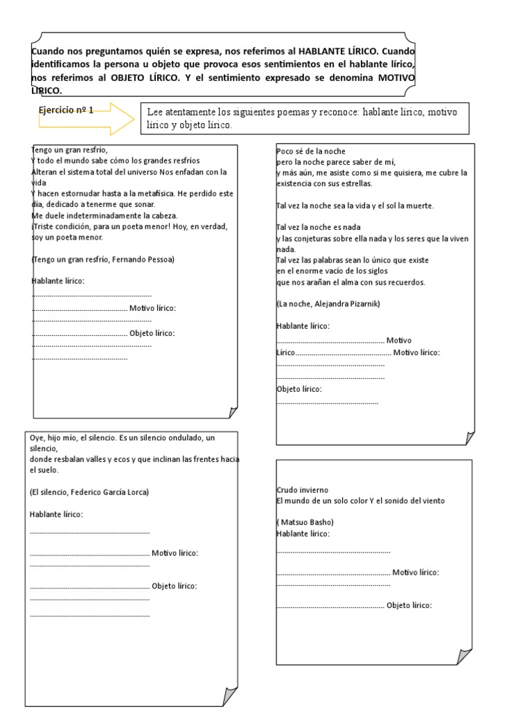 Actividad Genero Lirico Septimo | PDF