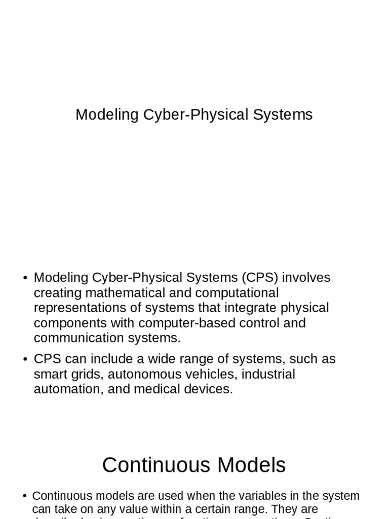 Modeling of Cyber Physical System | PDF | Sensor | Actuator Modeling of Cyber Physical System | PDF | Sensor | Actuator