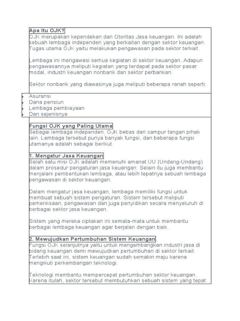 Apa Itu OJK | PDF