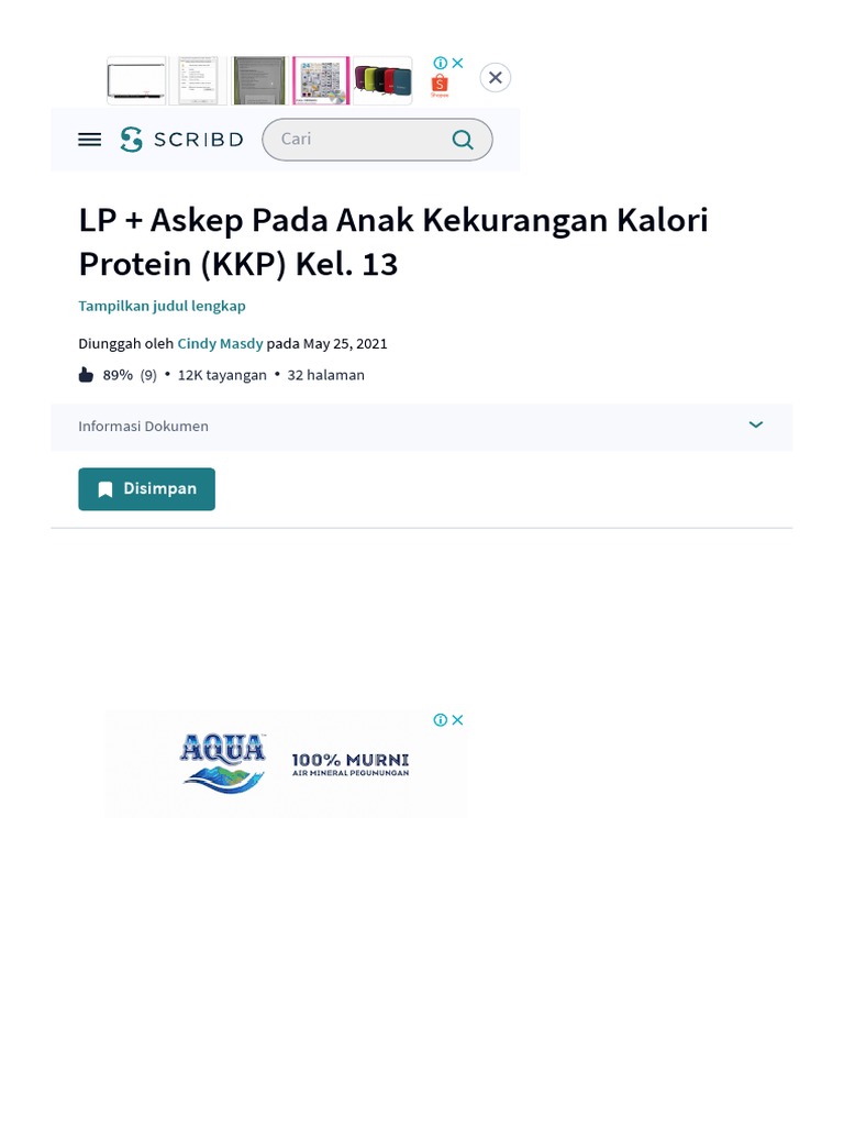 LP + Askep Pada Anak Kekurangan Kalori Protein (KKP) Kel. 13 - PDF | PDF