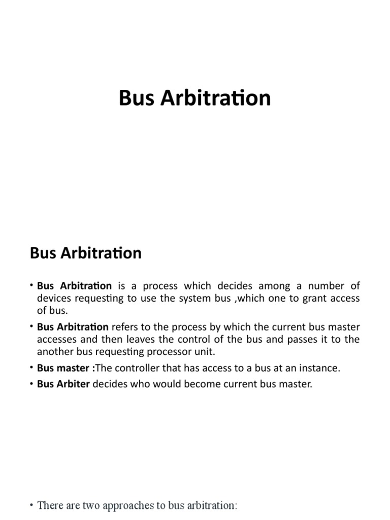 Bus Arbitration | Download Free PDF | Information And Communications ...