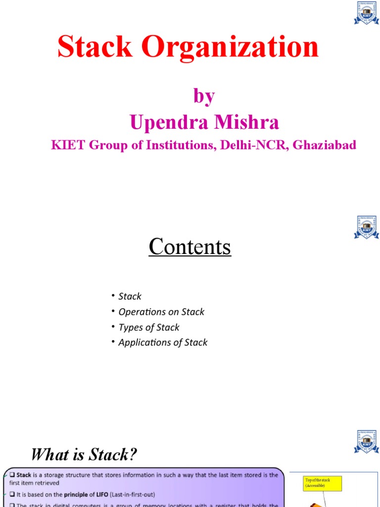 Stack Organization | PDF | Pointer (Computer Programming) | Computing