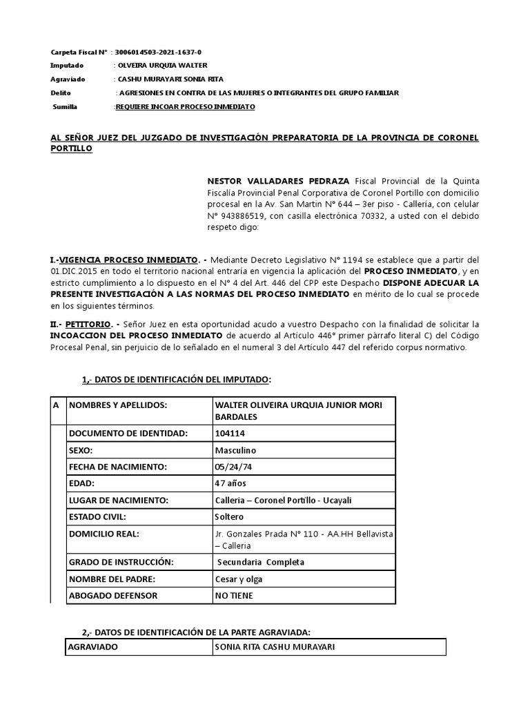 Modelo de Partes | PDF | Derecho penal | Conceptos psicologicos