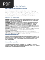 Management of Sporting Events Class 12 Notes | PDF | Tournament | Stairs