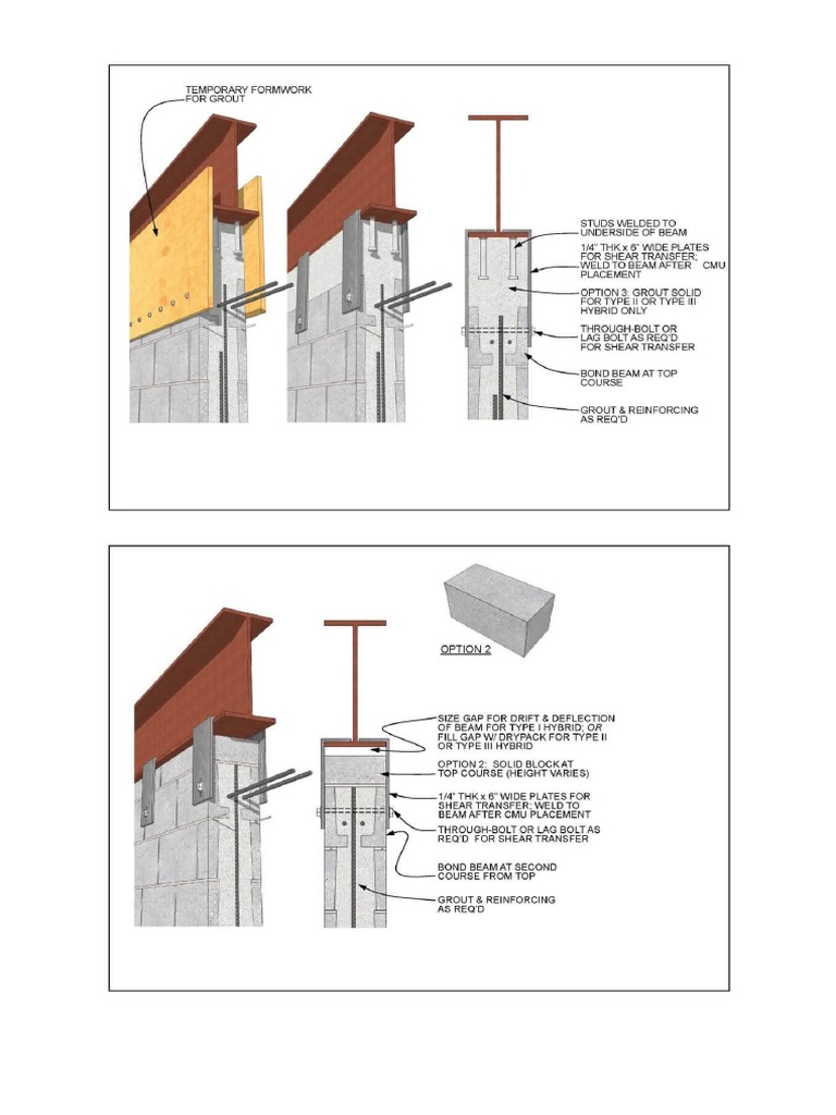 Steel Structure & Conc Block Connection | PDF