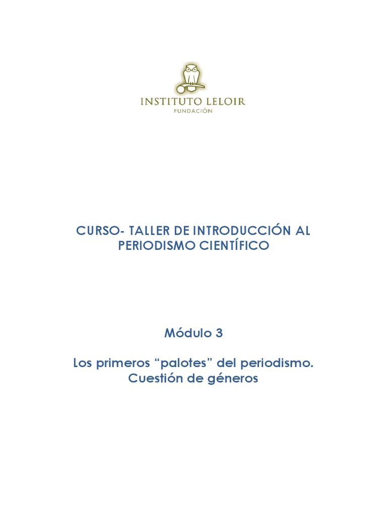 Modulo 3 Periodismo Cientifico | PDF | Periodismo | Periodista Modulo 3 Periodismo Cientifico | PDF | Periodismo | Periodista