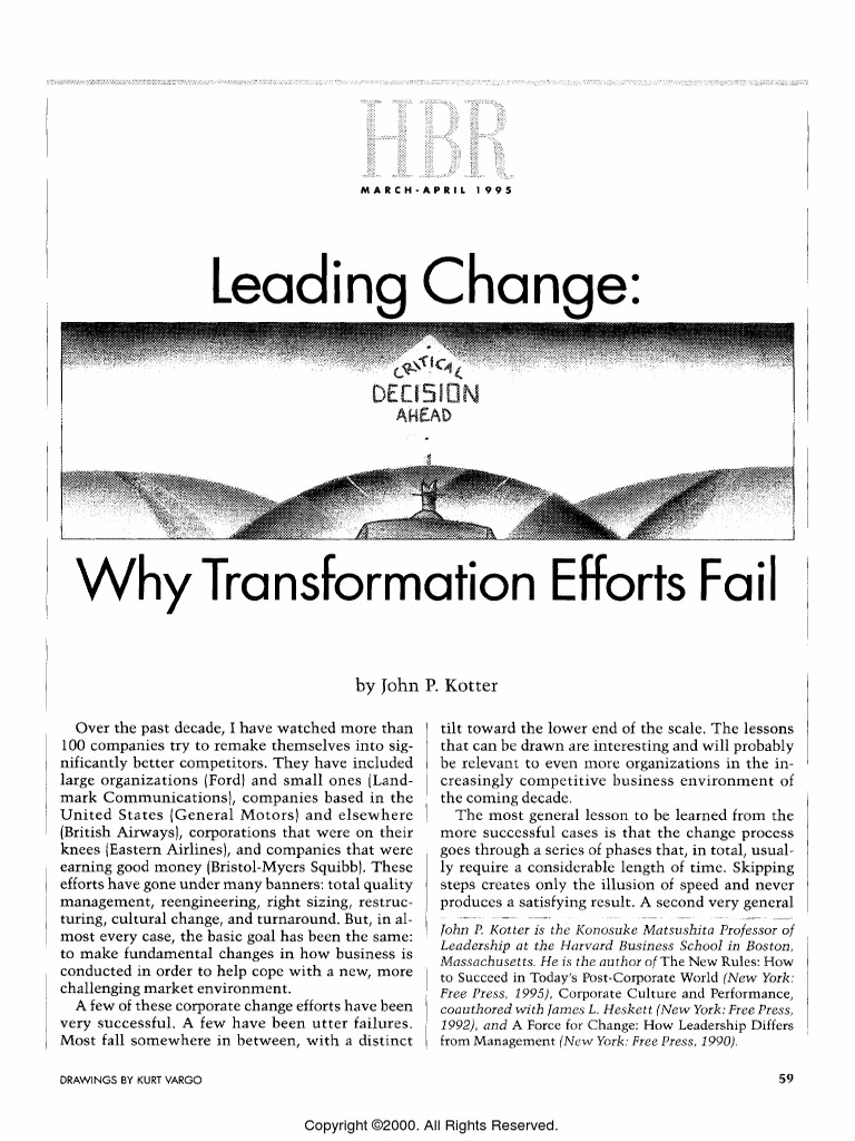 Kotter, J. P. (1995) - Leading Change Why Transformation Efforts Fail ...