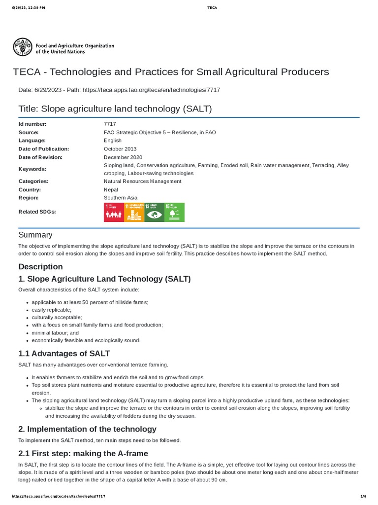 TECA | PDF | Agriculture | Soil