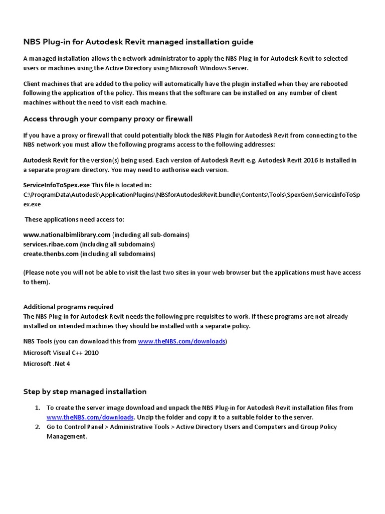Managed Installation Revit | PDF | Group Policy | Active Directory