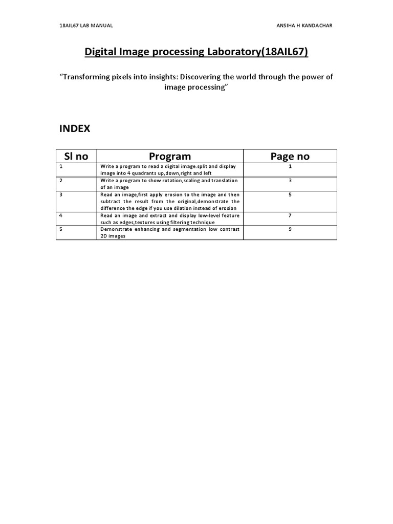 DIPLABMANUAL | PDF | Signal Processing | Computer Engineering