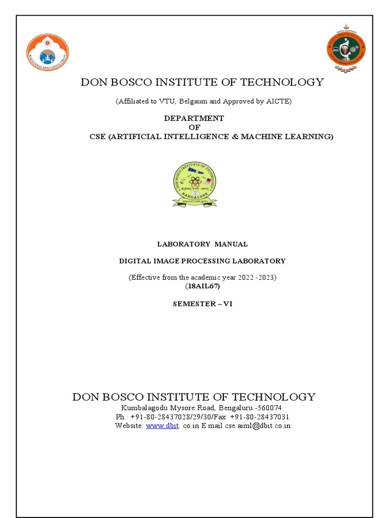 Digital Image Processing LAB MANUAL 6th Sem-Final | PDF | Image ...