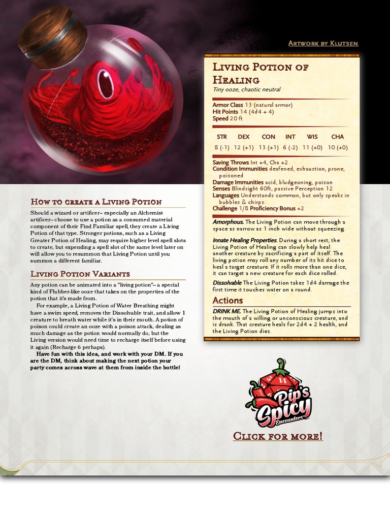 Alchemist's Guide to Living Potions | PDF