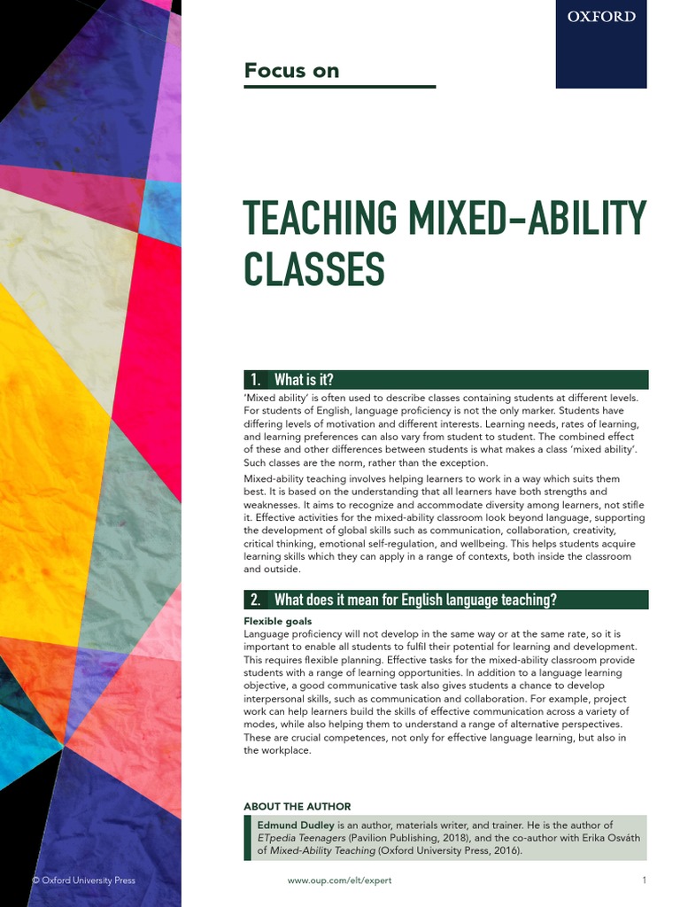 Mixed-Ability Teaching Guide | PDF | Learning | Motivational