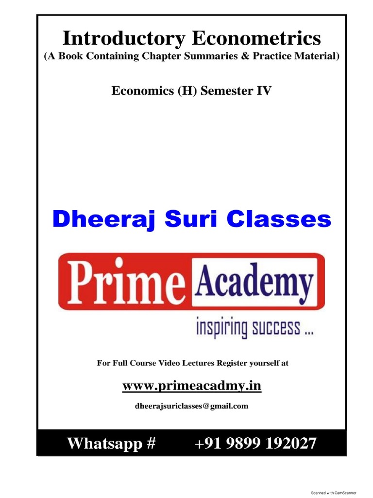 Econometrics Question Bank | PDF Econometrics Question Bank | PDF