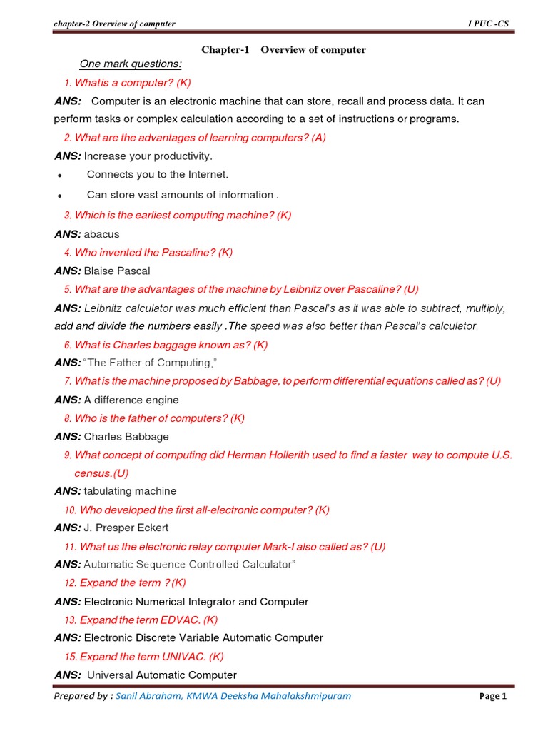 I Pu 1.computer Overview | PDF | Computer Data Storage | Personal Computers