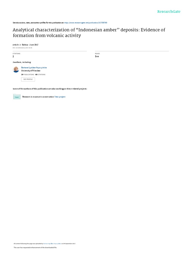 Analytical Characterization of Indonesian Amber de | PDF | Amber ...
