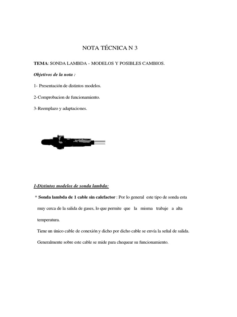 Tipos de Sondas Lambda | PDF | Ingenieria Eléctrica | Ciencias fisicas