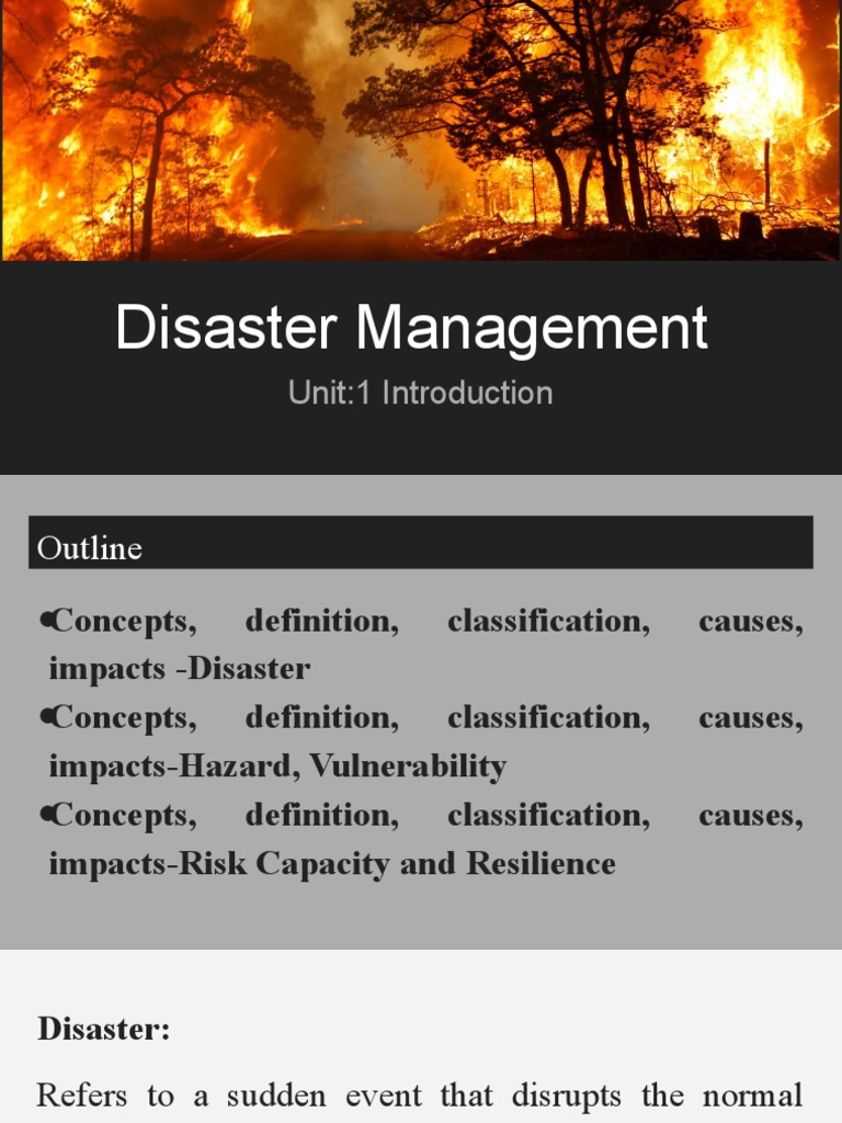 Unit 1 - Introduction - Disaster Management | PDF | Hazards | Natural ...