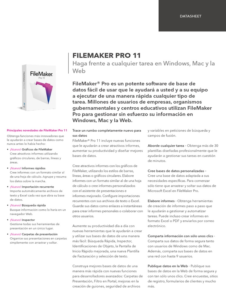 Filemaker Pro 11 | PDF | Mac OS | Microsoft Windows