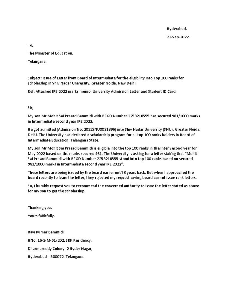 Endorsement To Issue Rank Letter From Minister | PDF