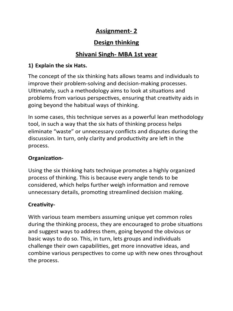 Assignment-2 (Design Thinking) | PDF | Creativity | Design Thinking