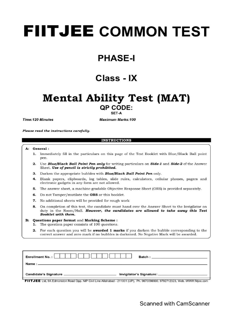 Fiitjee Ntse Mat | PDF