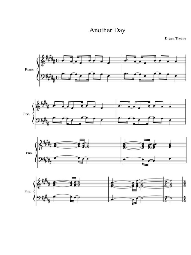 Another Day Dream Theater SHEETS | PDF