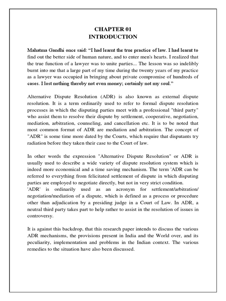 INTRODUCTION | PDF | Alternative Dispute Resolution | Mediation