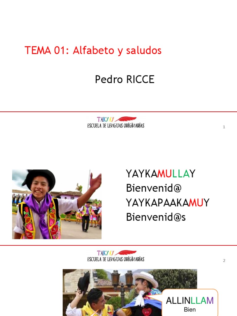 Tema 01 Alfabeto y Saludos | PDF