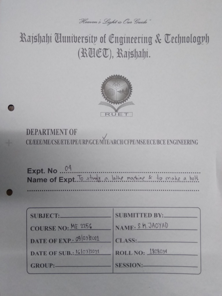 Foundry Shop Lab Report | PDF | Metalworking | Machining