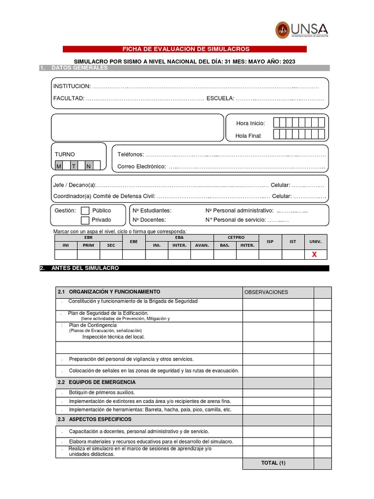 Ficha Evaluacion de Simulacros 2023 May FEC DC | PDF | Servicios de ... Ficha Evaluacion de Simulacros 2023 May FEC DC | PDF | Servicios de ...