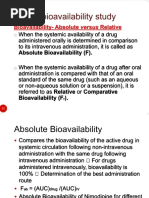 Bioavailability | PDF | Bioavailability | Pharmacokinetics