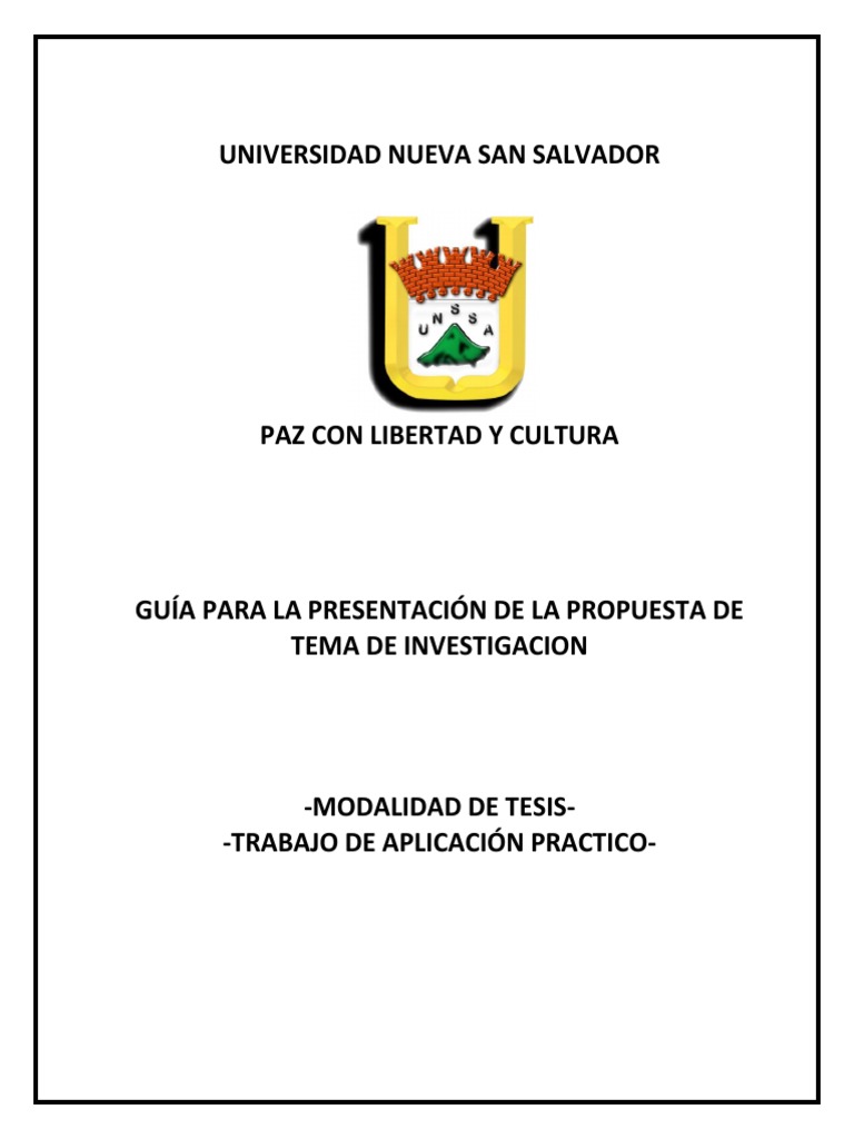 Guía para Propuesta de Tesis UNSSA | PDF | Teoría | Hipótesis