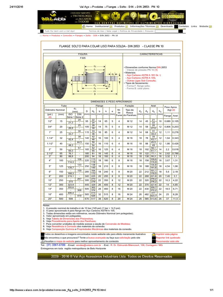 Flange Din 2653 | Download grátis PDF | Materiais de construção | Materiais