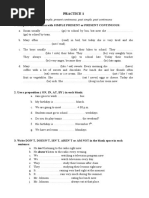 Zadania Present Simple + Continuous | PDF