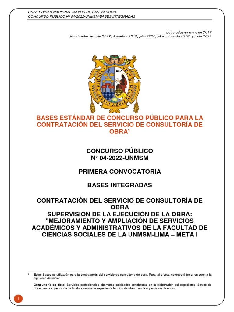 Bases Integradas N 042022unmsm 20221221 220756 507 | PDF | Apelación ...