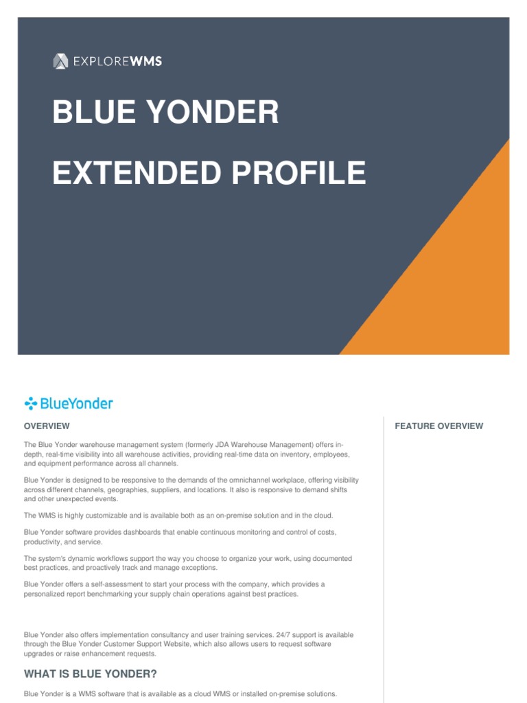 Blue Yonder | Download Free PDF | Cloud Computing | Warehouse