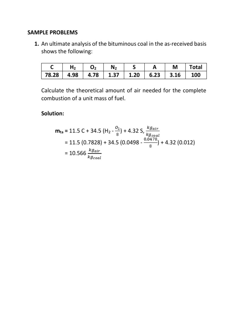 Afr Ratio Sample Problems | PDF | Combustion | Physical Chemistry